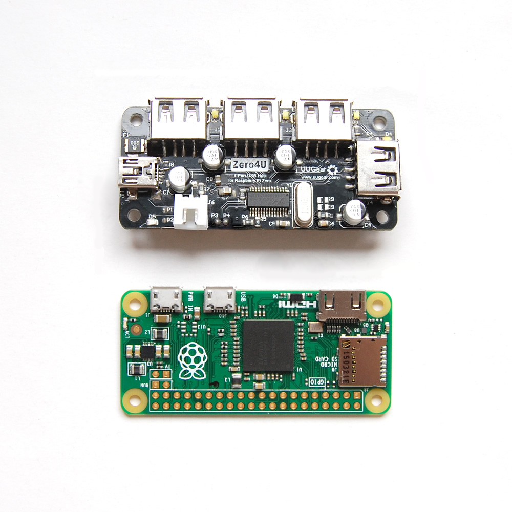 Zero4U: 4-Port USB Hub for Raspberry Pi Zero | UUGear